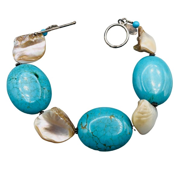 Brighton | Jewelry | Vintage Brighton Turquoise Silver Bracelet | Poshmark